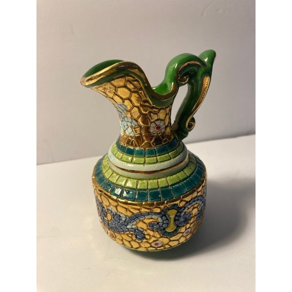 Accents | Italian Pottery Pitcher Lavorato Dipinto A Mano Oro Zecchino ...